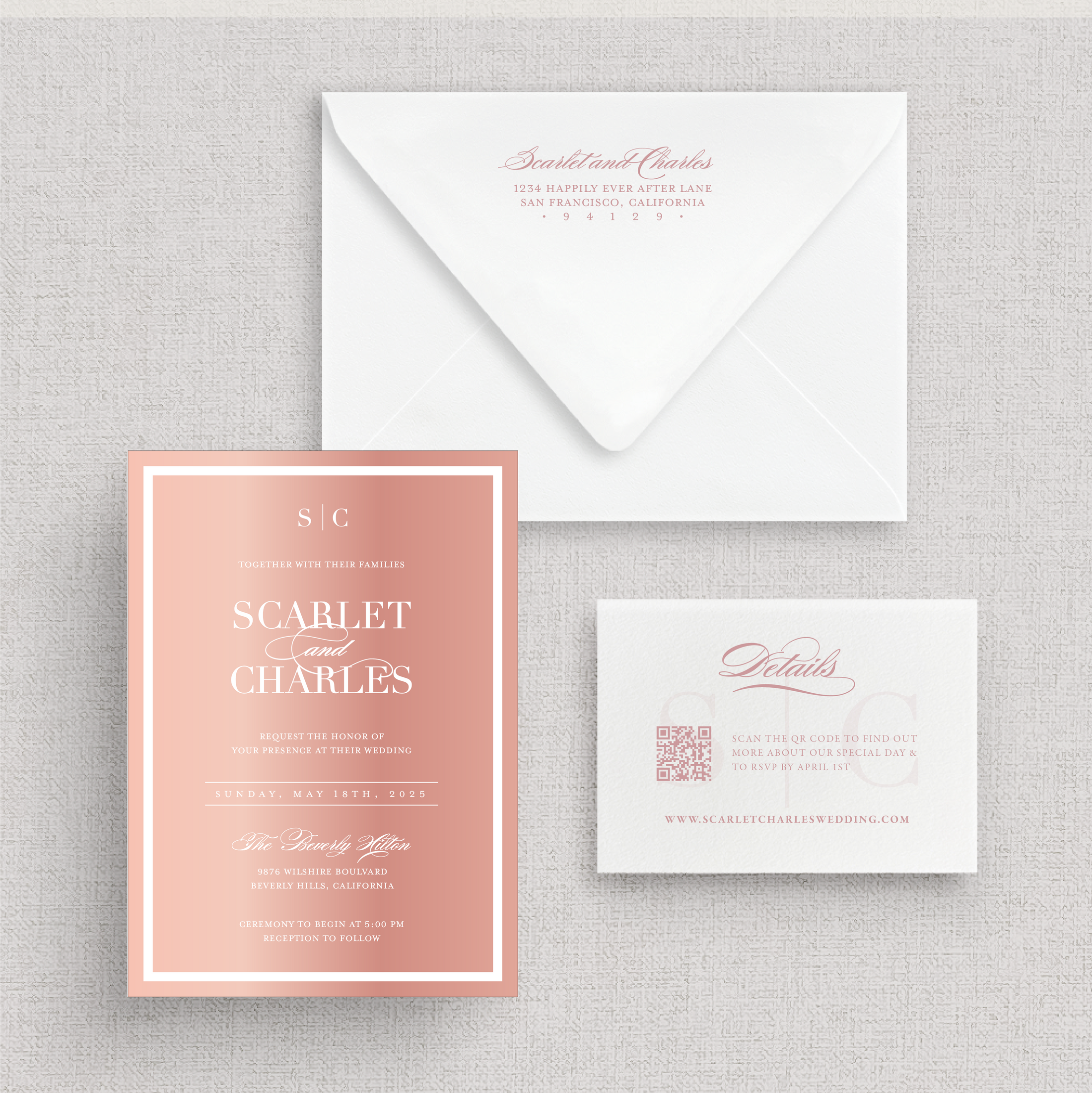 Luxury Mirror Acrylic Wedding Invitations | Framed Style