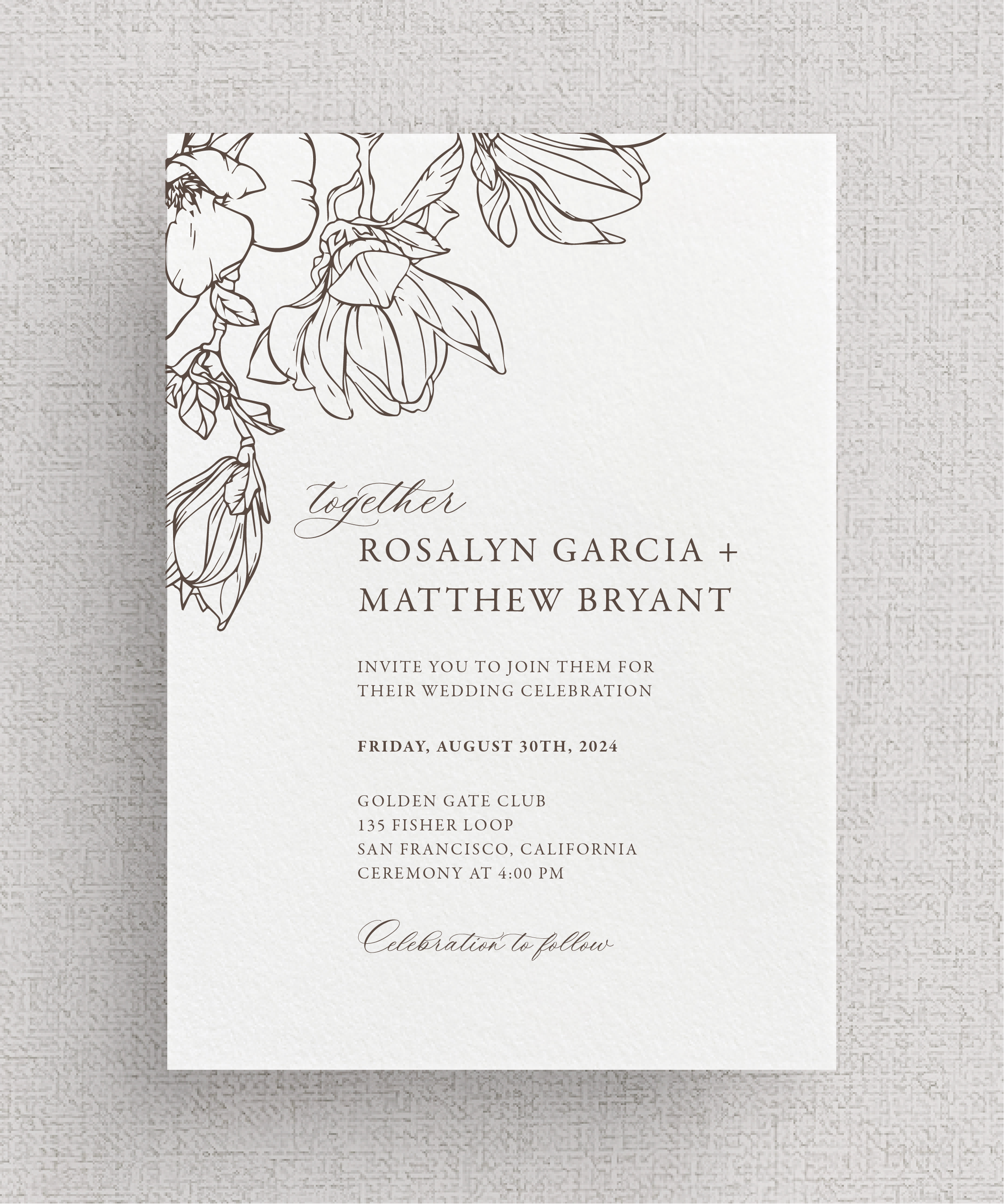 Magnolia Flower Wedding Invitations | Beautiful & Affordable Designs ...